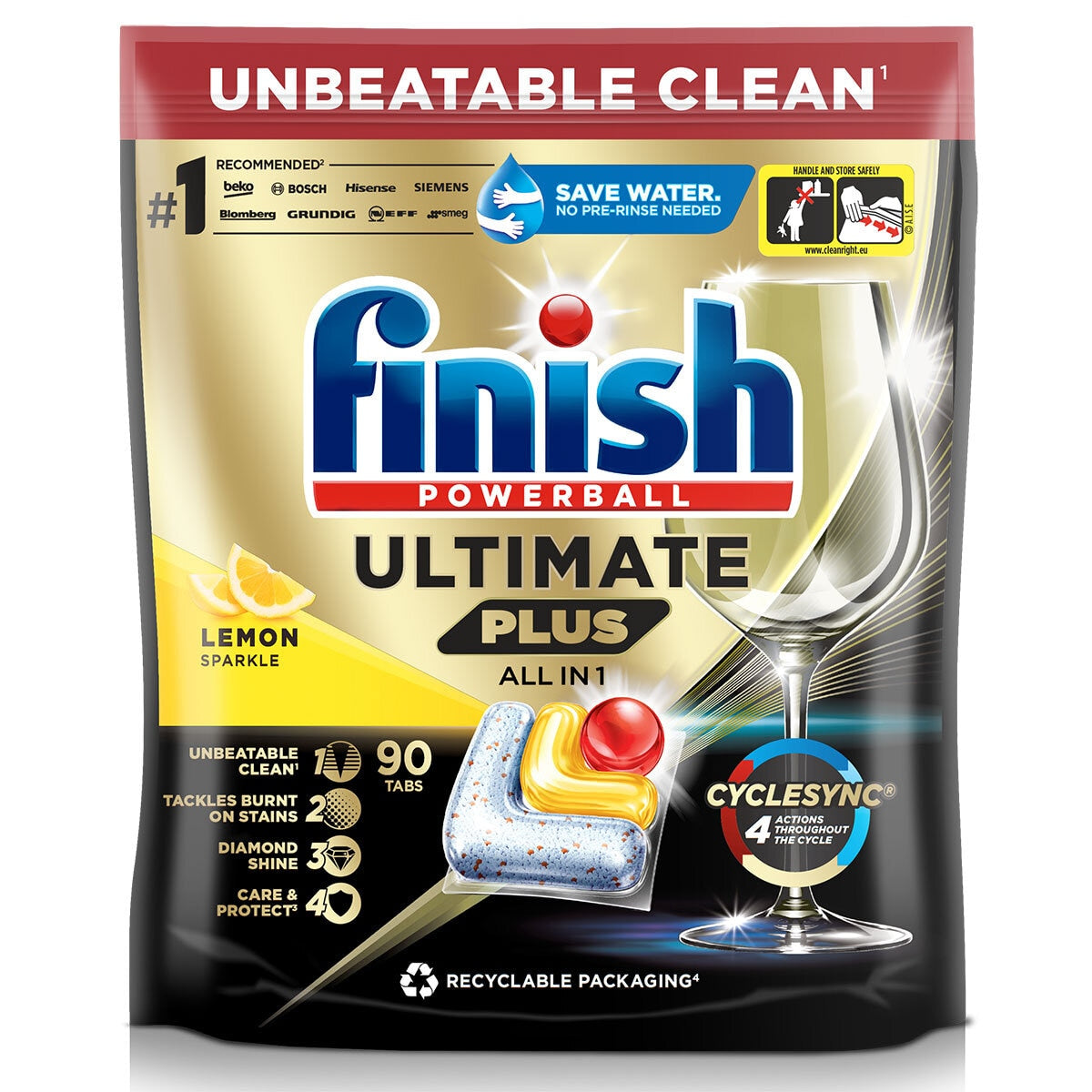 Finish Ultimate Plus All in One Lemon Sparkle, 90 Pack – CHERISH LEWIS