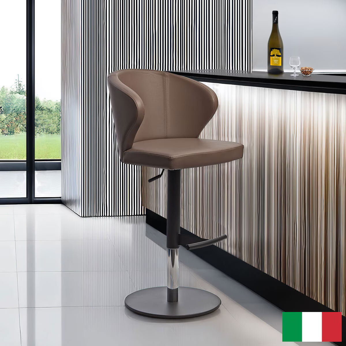 Peressini Doris Brown Faux Leather Gas Lift Bar Stool – CHERISH LEWIS