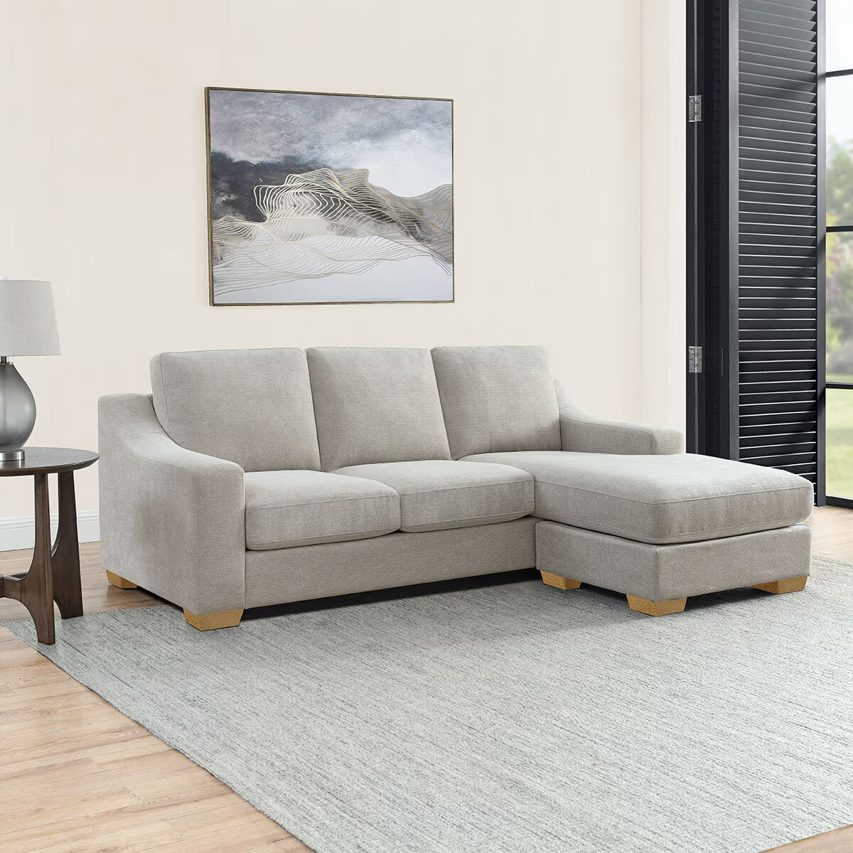 Thomasville Dillard Grey Fabric Corner Sofa with Reversible Chaise ...