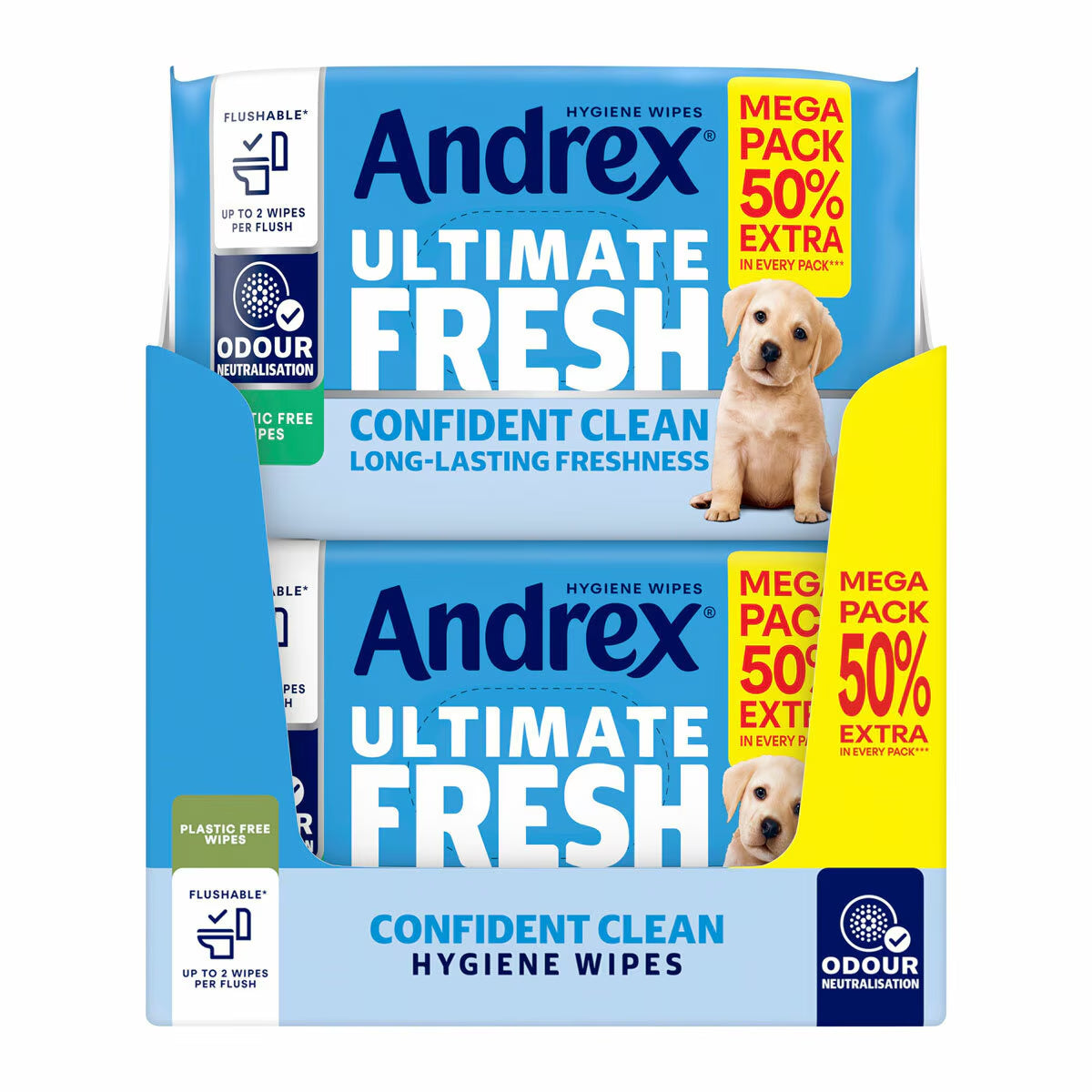 Andrex Ultimate Fresh Hygiene Wipes Mega Odour Control Moist Toilet Ti ...