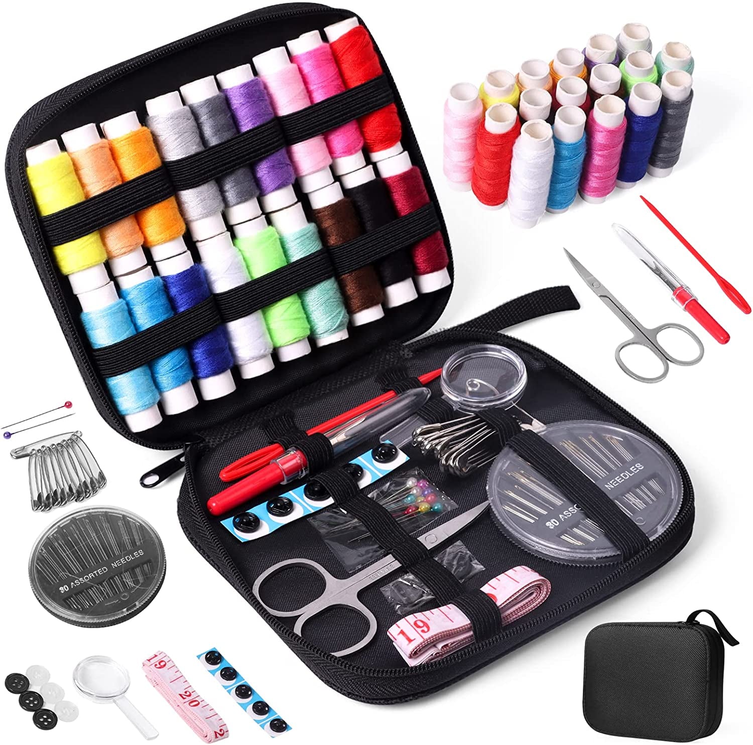 JUNING Travel Sewing Kit Portable Sewing Supplies Accessories for Adul ...