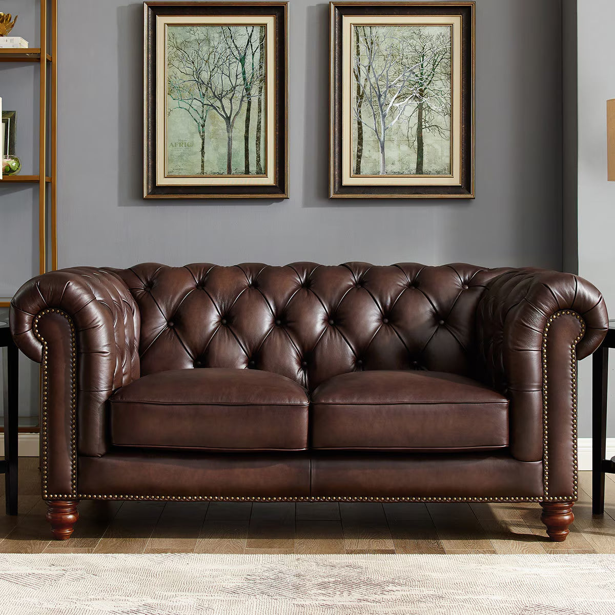 Allington 2 Seater Brown Leather Chesterfield Sofa – CHERISH LEWIS