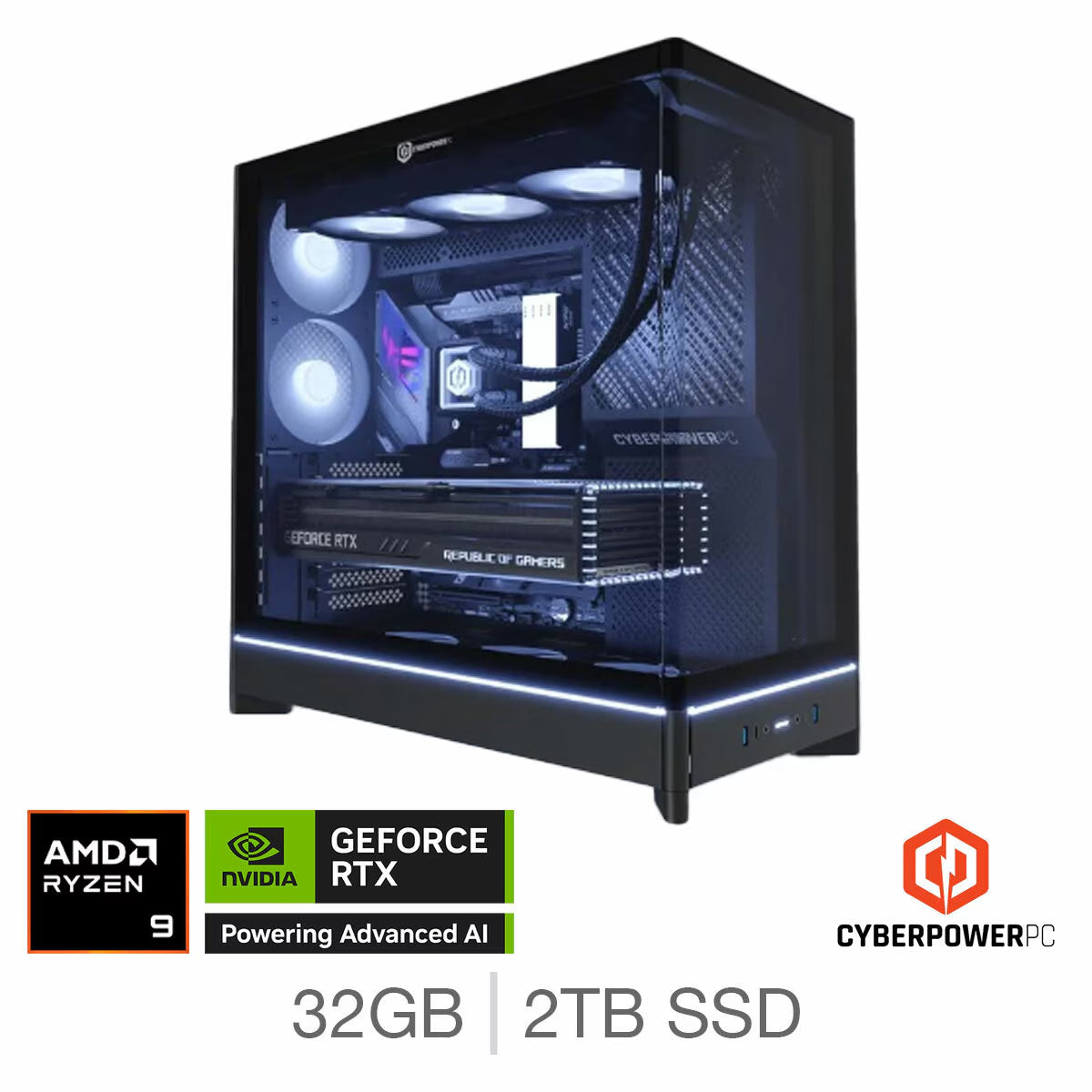 Cyberpower, AMD Ryzen 9, 32GB RAM, 2TB SSD, NVIDIA Geforce RTX 5090, G ...